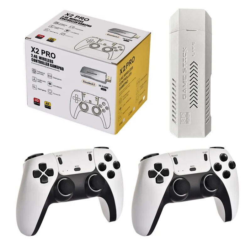 HOT X2 PRO Ретро игровая консоль 4K 3D домашняя игровая аркадная беспроводная ретро-телевизор Домашняя игровая консоль GD10 Game Stick для PSP PS1 GBA