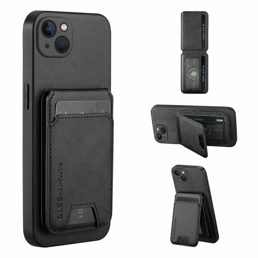 Картхолдер мужской на Apple iPhone 15 (Эпл Айфон 15) с MagSafe-Чехол бумажник