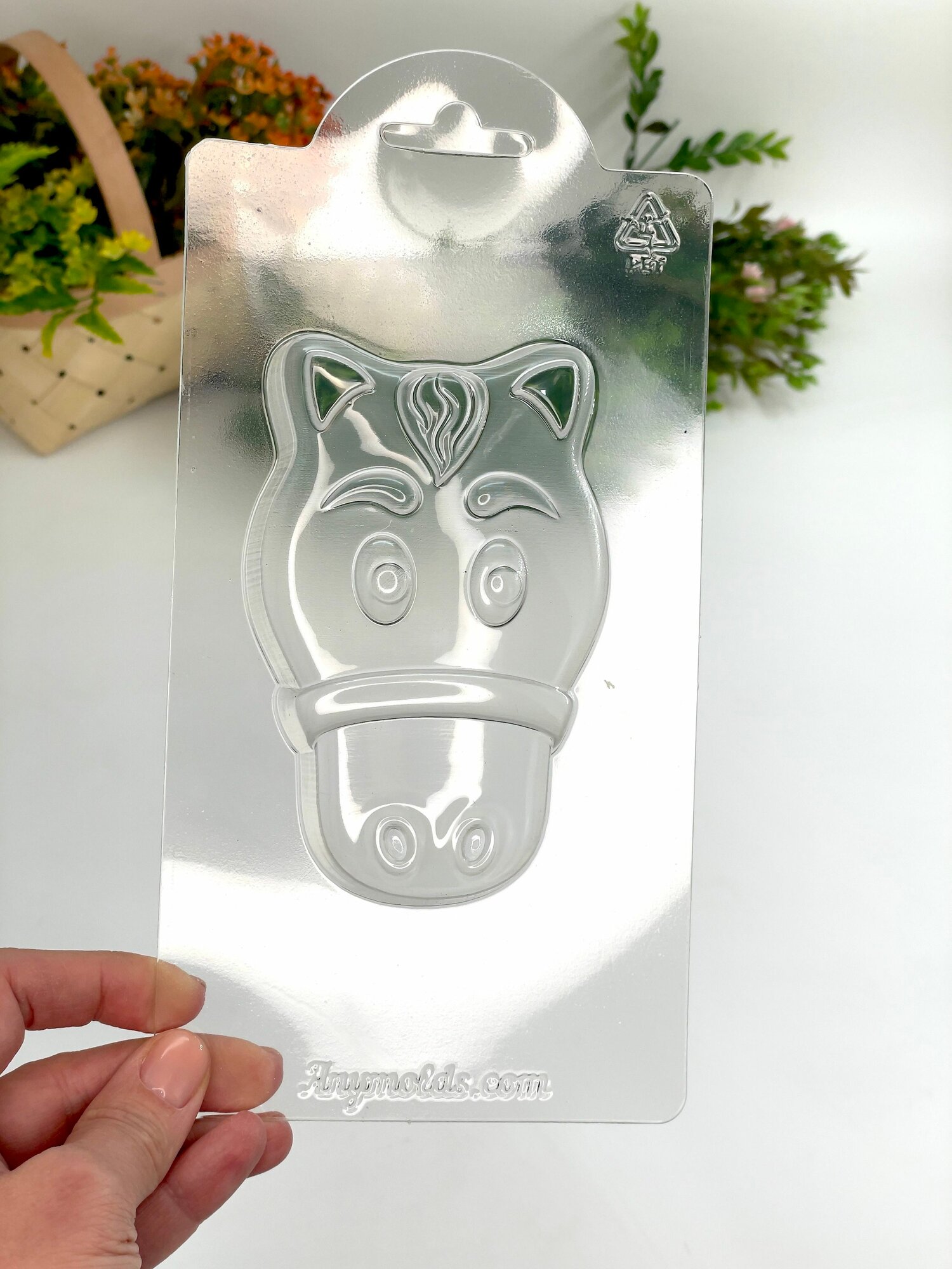 Морда лошади средняя форма пластиковая для шоколада, салата