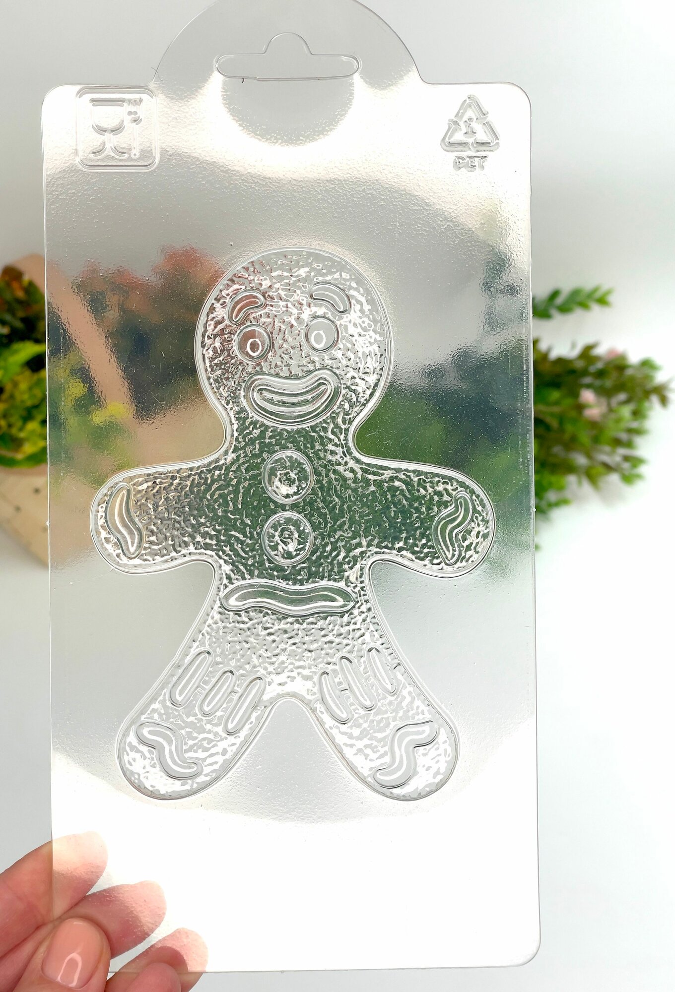 Большой пряничный человек форма пластиковая для шоколада