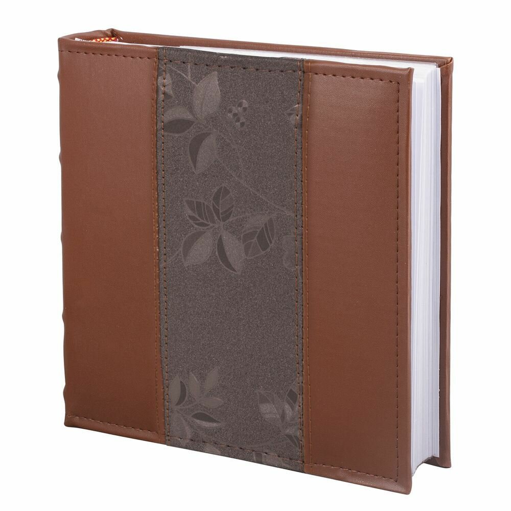 Фотоальбом BRAUBERG на 200 фото 10х15 см, под кожу (комбинированную), бумажные страницы, бокс, коричневый