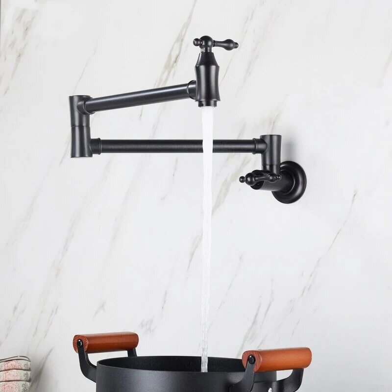 BANGPU Настенный складной смеситель для кастрюль матовый черный Black