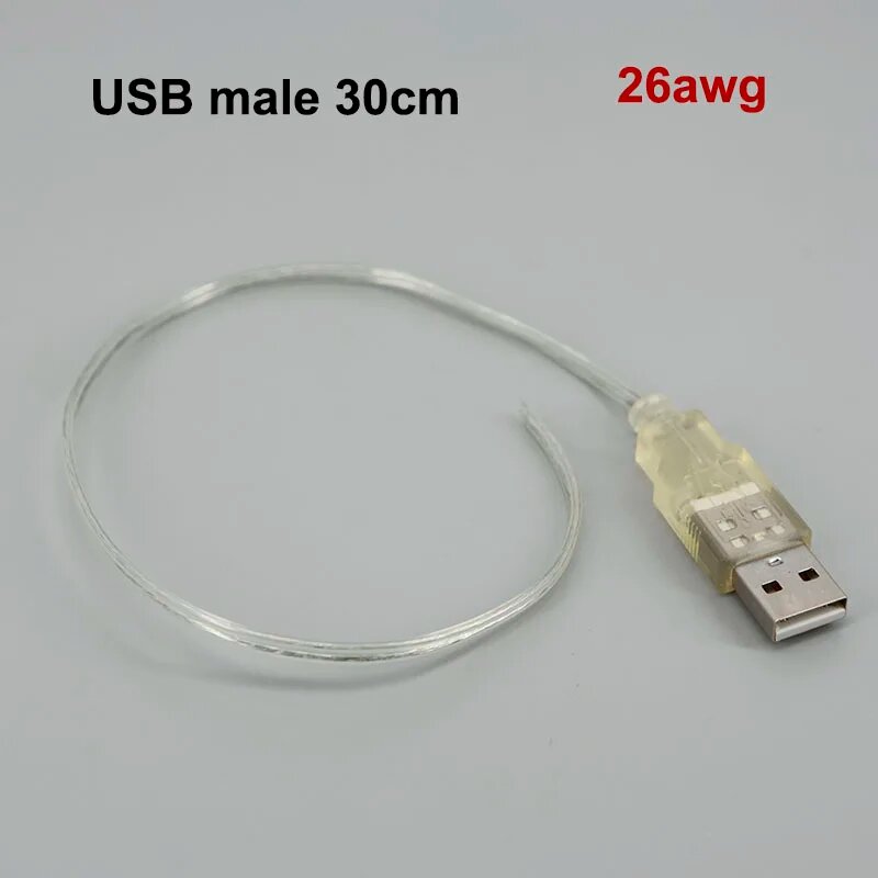USB адаптер питания DC 5.5x2.1мм 12В 0.2м USB Male, 5pcs