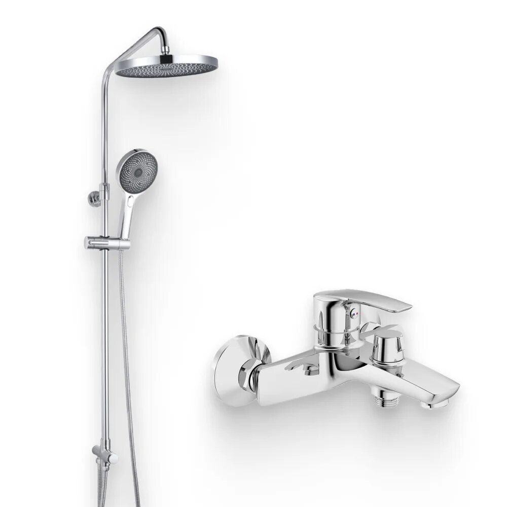 Душевой комплект Смеситель IDDIS Ray RAYSB02i02WA / Стойка SpaHome SPA3F0Ci76