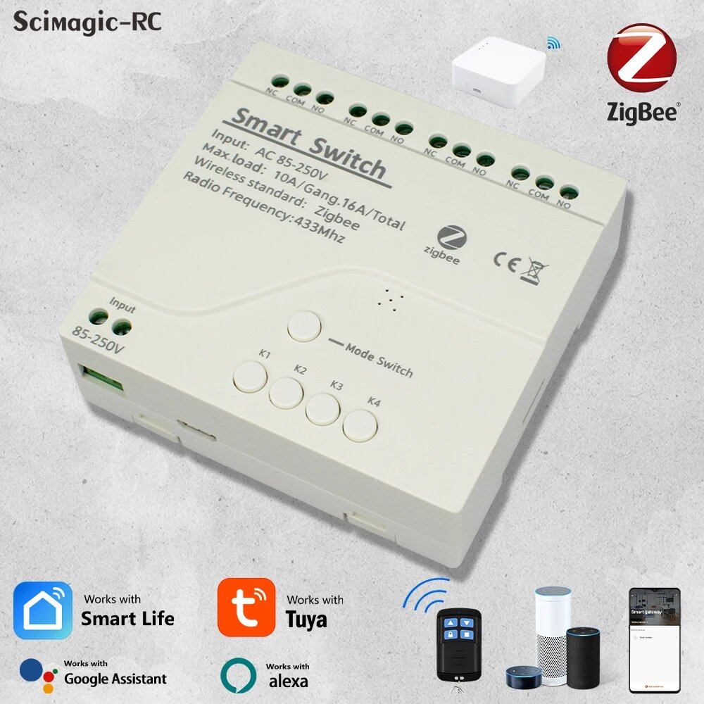Scimagic-RC Умный выключатель Zigbee 4 канала