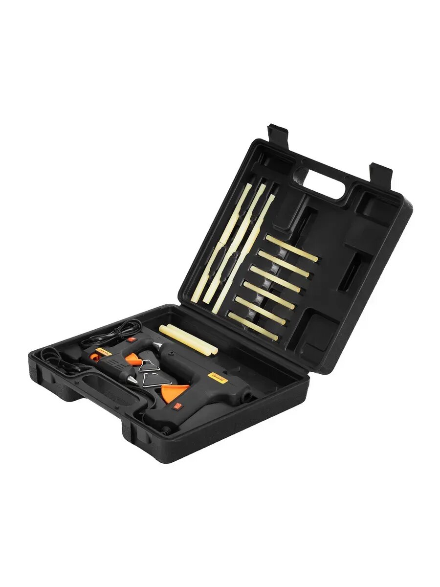 Клеевой пистолет (2 шт) 7/11мм, 20/100Вт, кейс, SPARTA 93038