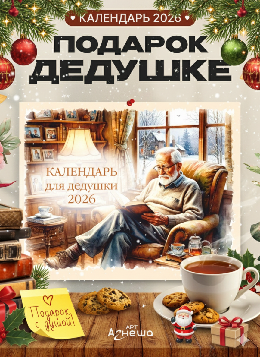 Календарь 2026 настенный перекидной в подарок дедушке на 23 февраля