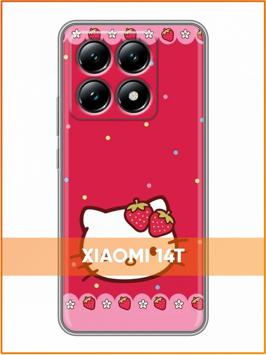 Чехол для Xiaomi 14T с принтом для девочек с Хеллоу Китти (Сяоми 14Т)