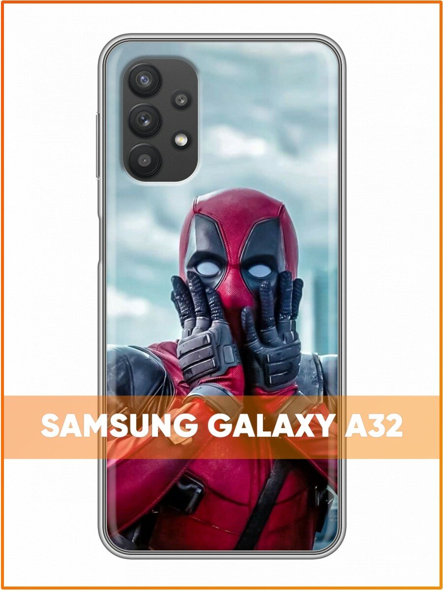 Чехол для Samsung Galaxy A32 с принтом для мальчиков с Дэдпулом (Самсунг Галакси А32)