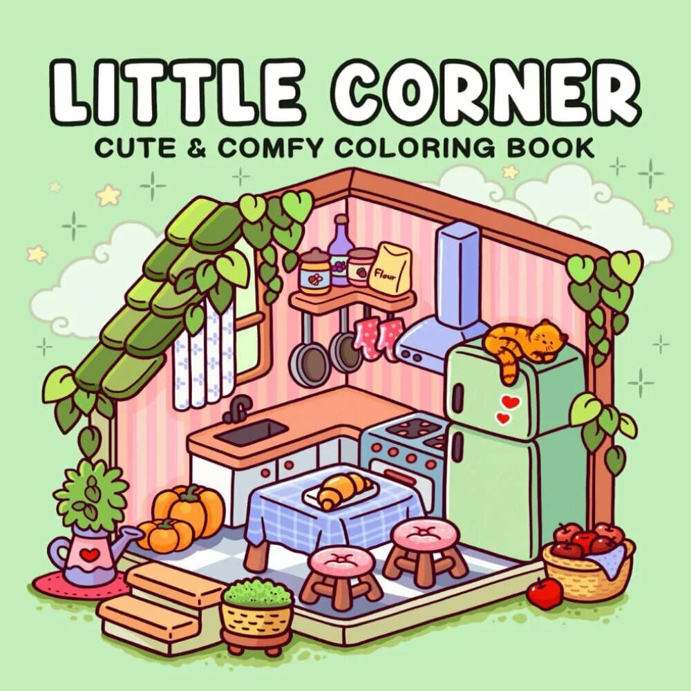 Раскраска "Little Corner" — уютный уголок