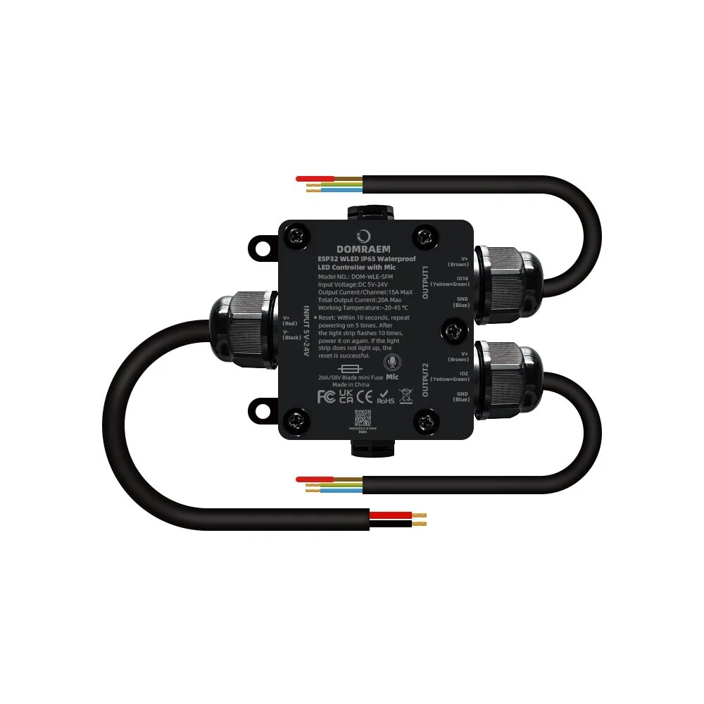 DOMRAEM ESP32 WLED 2CH RGB-контроллер