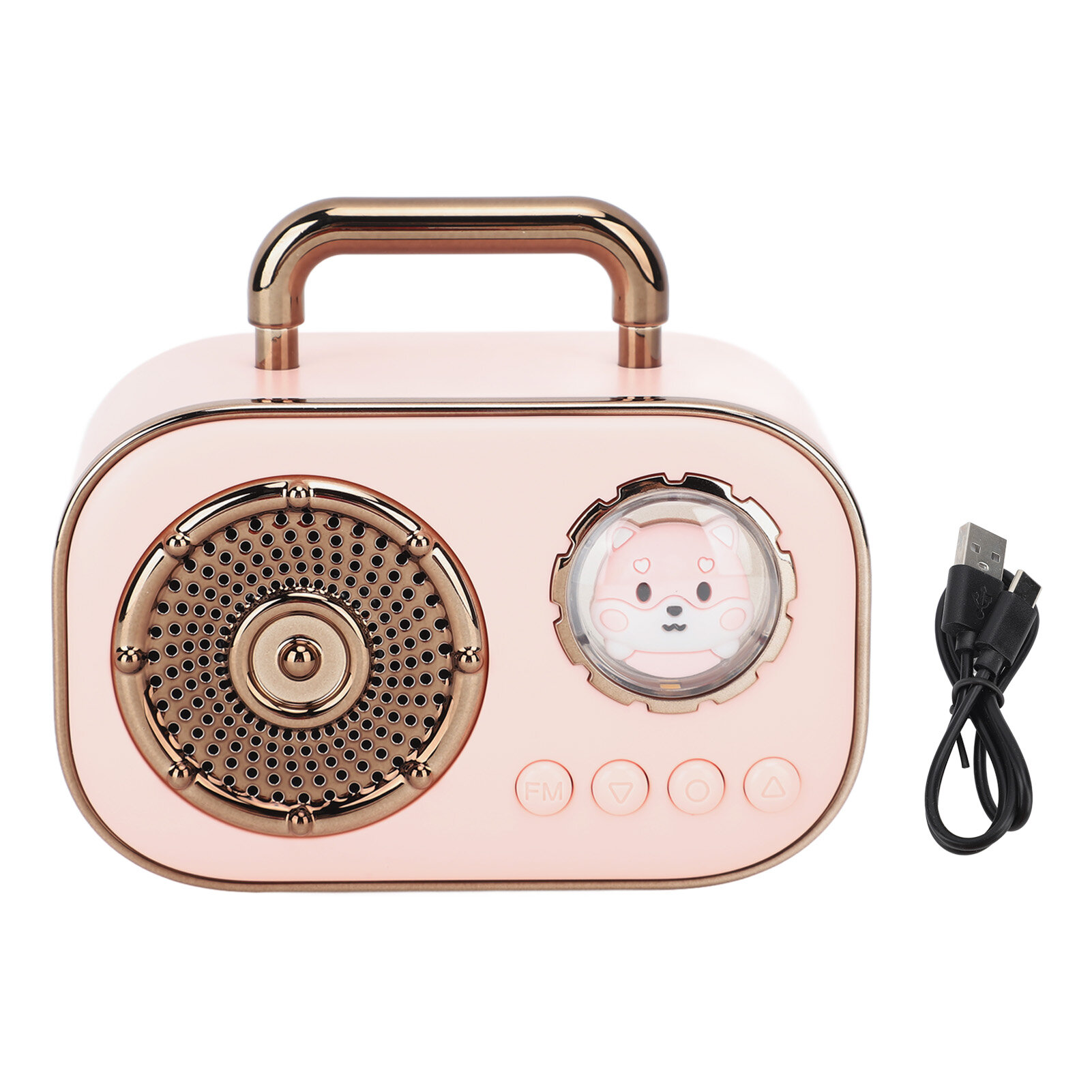 Портативный Bluetooth-динамик, мини, USB, розовый, мультяшный