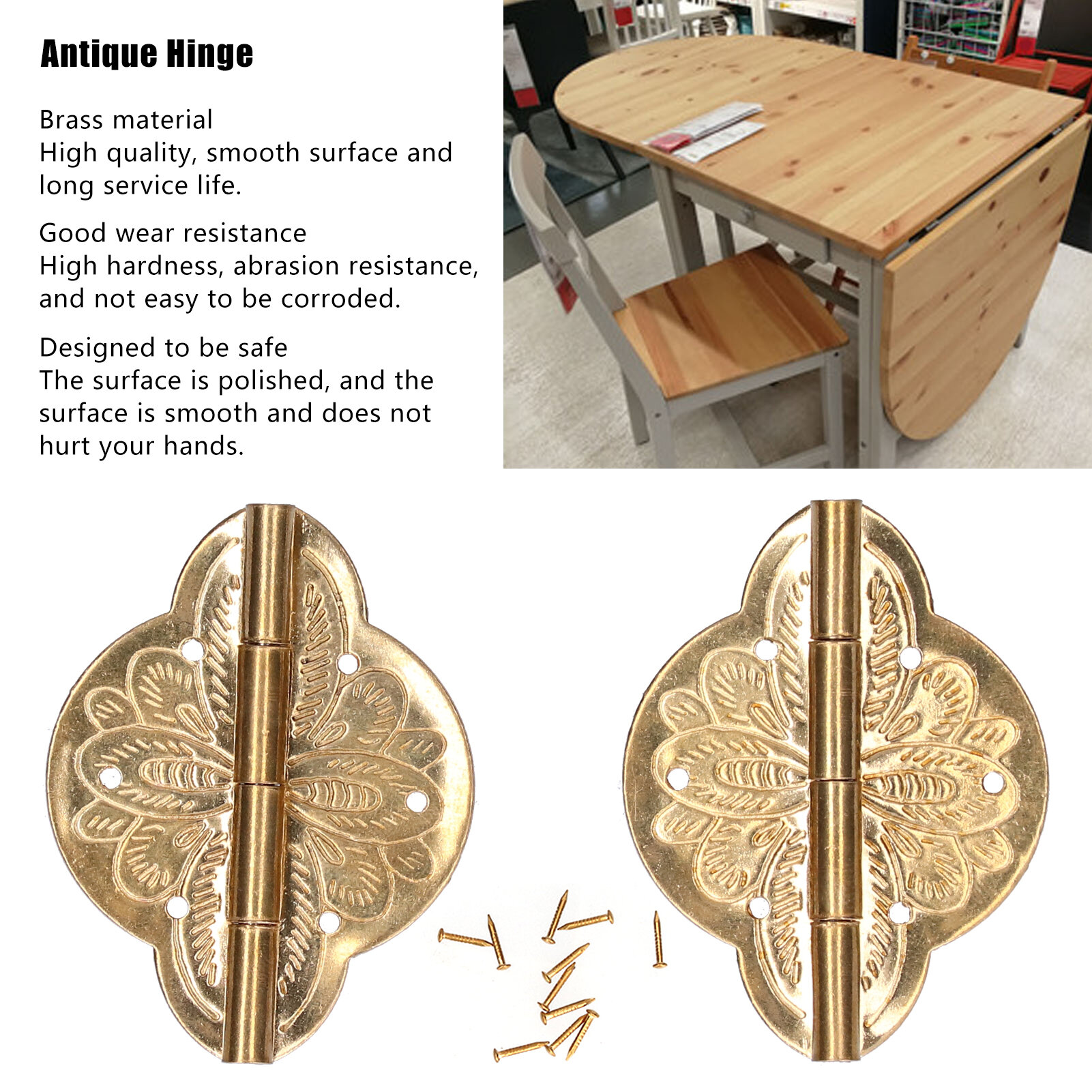 Компл. антикварных петель, маленькая латунная петля для выдвижных дверей, шкафов, складных столов, дома