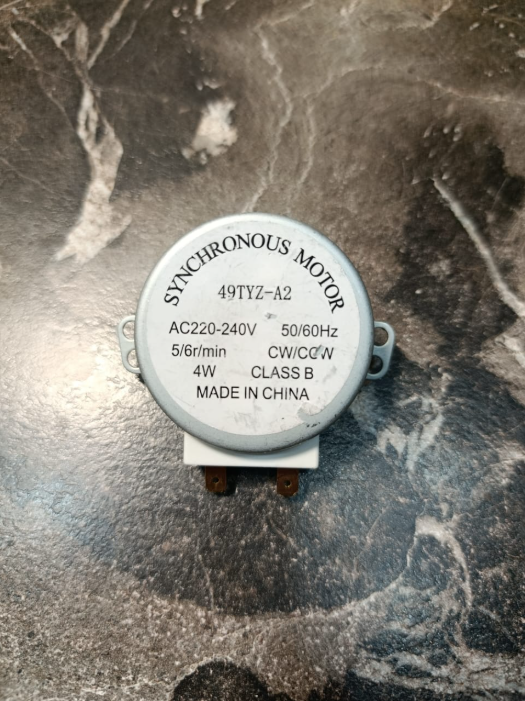 Двигатель вращения поддона микроволновой печи 49TYZ-A2 (аналог SM-2301) AC 220-240V 5/6 RPM 4W