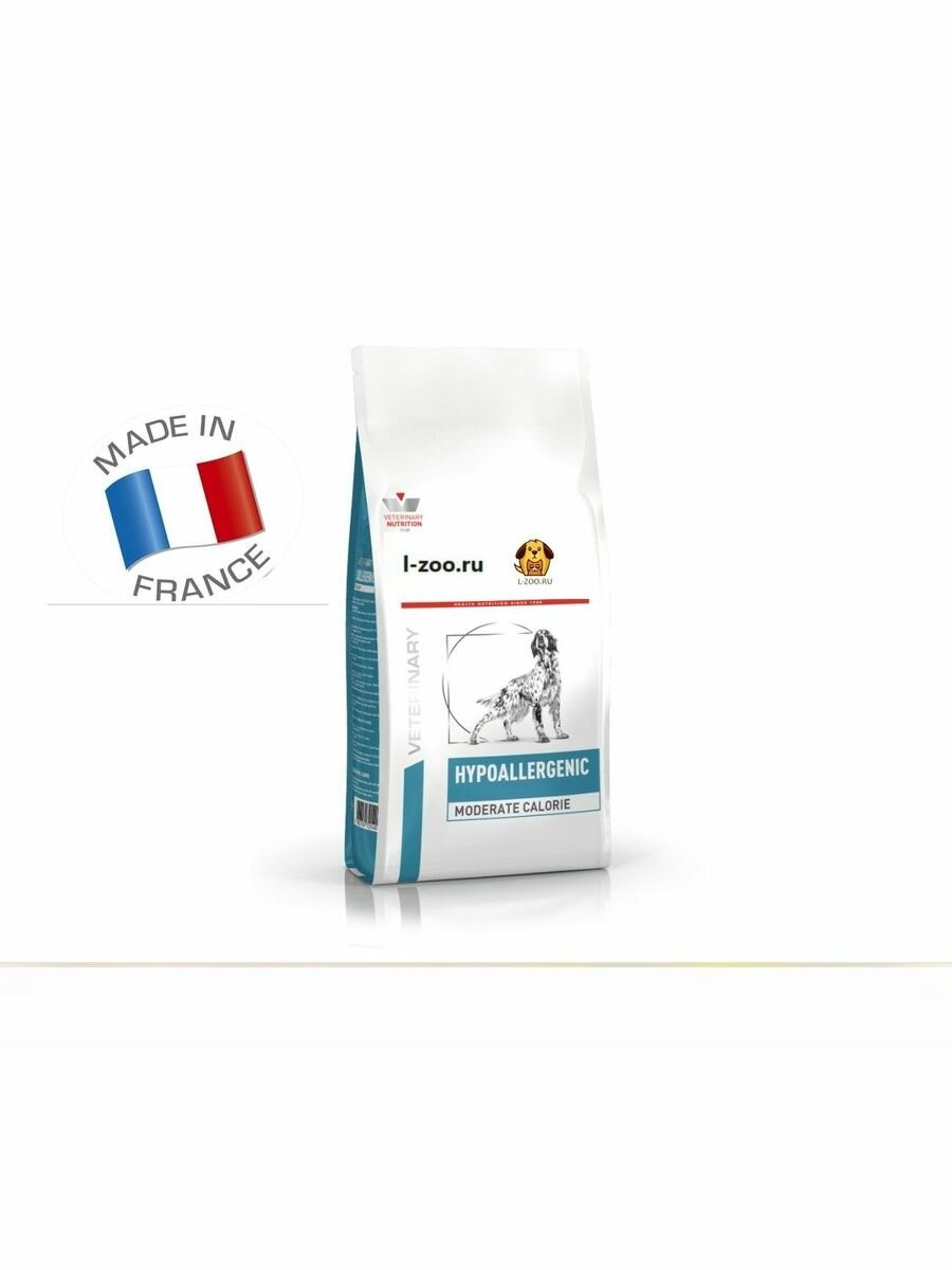Hypoallergenic Moderate Calorie (1,5кг) Корм сухой полнорационный диетический для собак, применяемый при пищевой аллергии или пищевой непереносимости некоторых ингредиентов и нутриентов