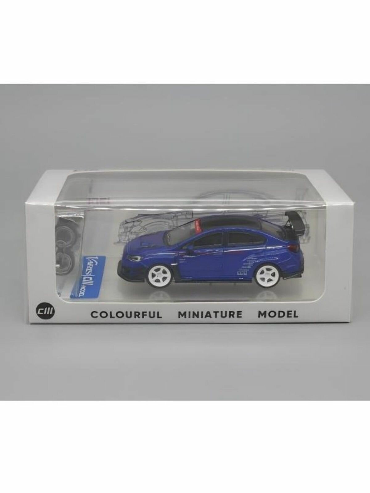 Машинка CM Model 1/64 Subaru WRX STI Impreza Varis Blue Die-cast Alloy Car Model Collection Toy Gift