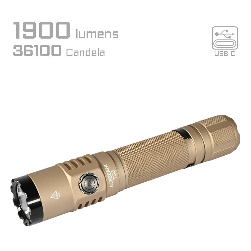 ACEBEAM T35 тактический фонарик бежевый Desert 6500K