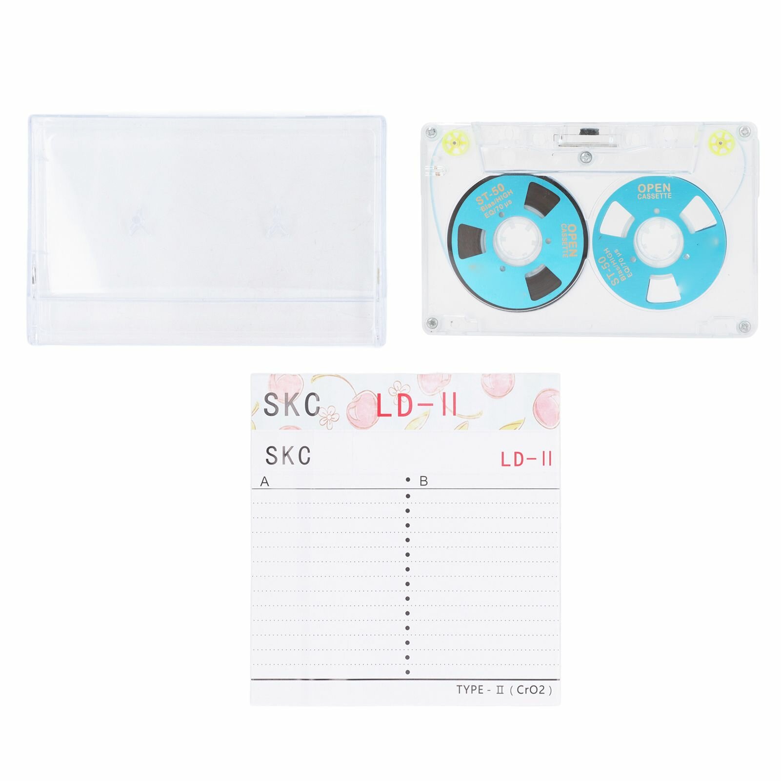 Аудиокассета прозрачная, низкий шум, высокая производительность, синяя