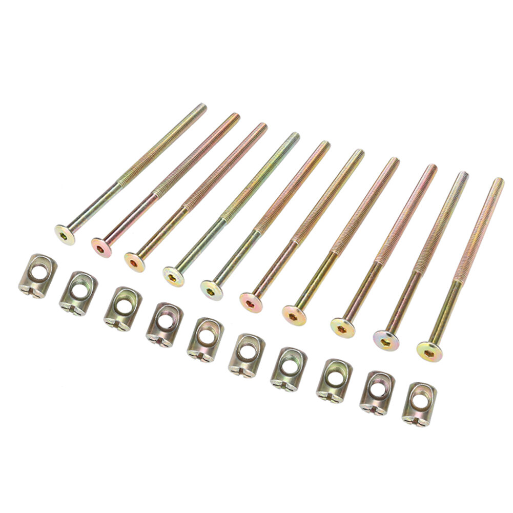10 шт. болтов для мебели M6 из углеродистой стали 120 мм с 6-мм гайками-соединителями