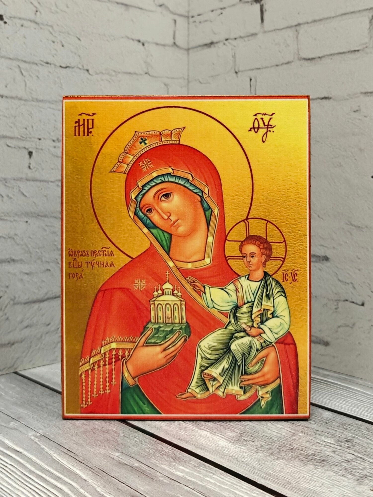 Икона Божия Матерь, Богородица, Тучная Гора, под старину, 15х19 см