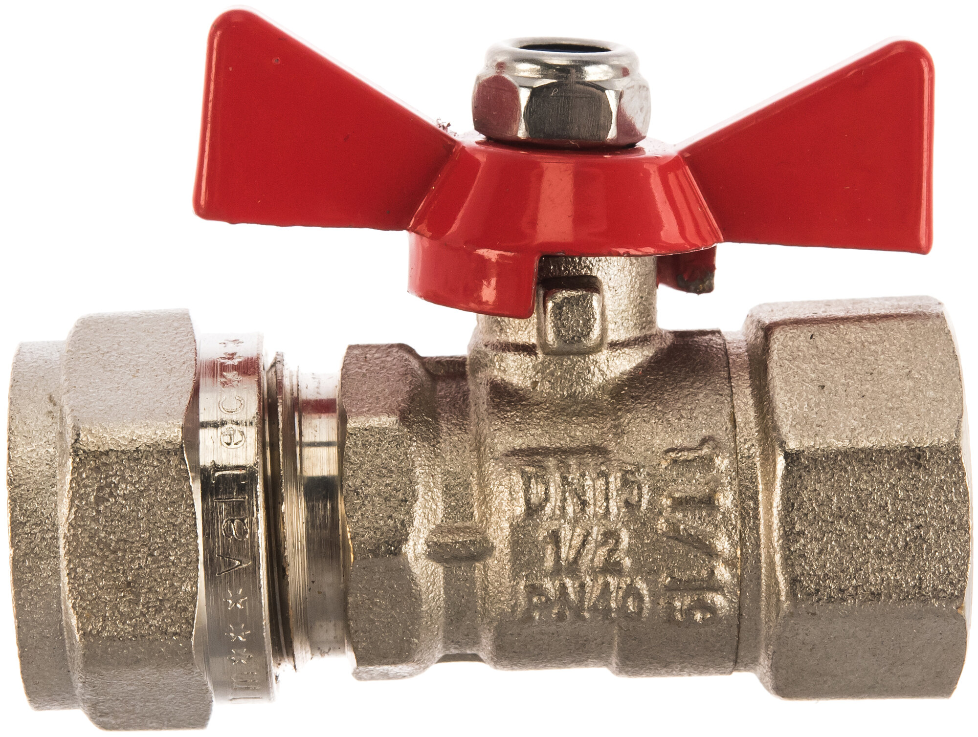 VALTEC Кран шар. под обжим, рукоятка бабочка 16х1/2 вн. VT.342. N.1604