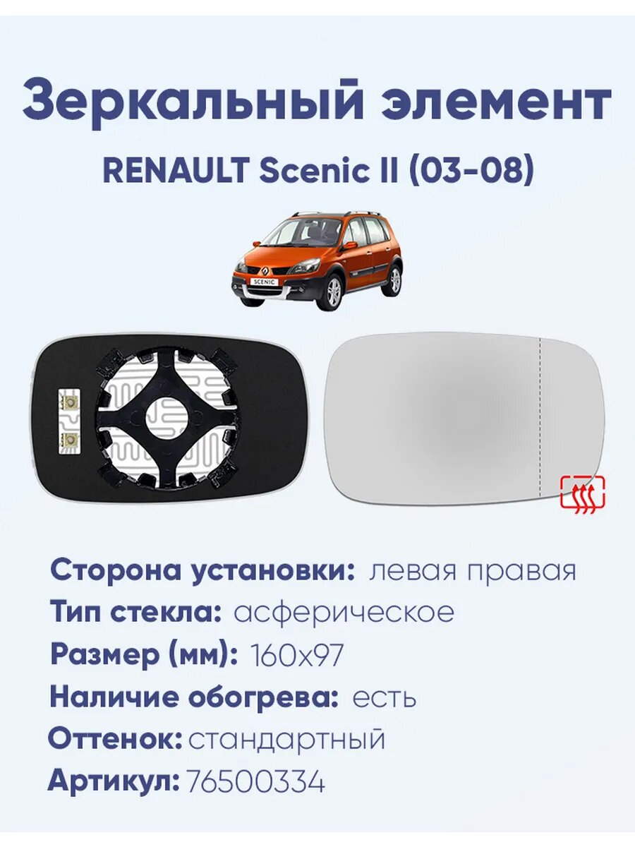 Зеркало RENAULT Scenic II (03-08) 76500334