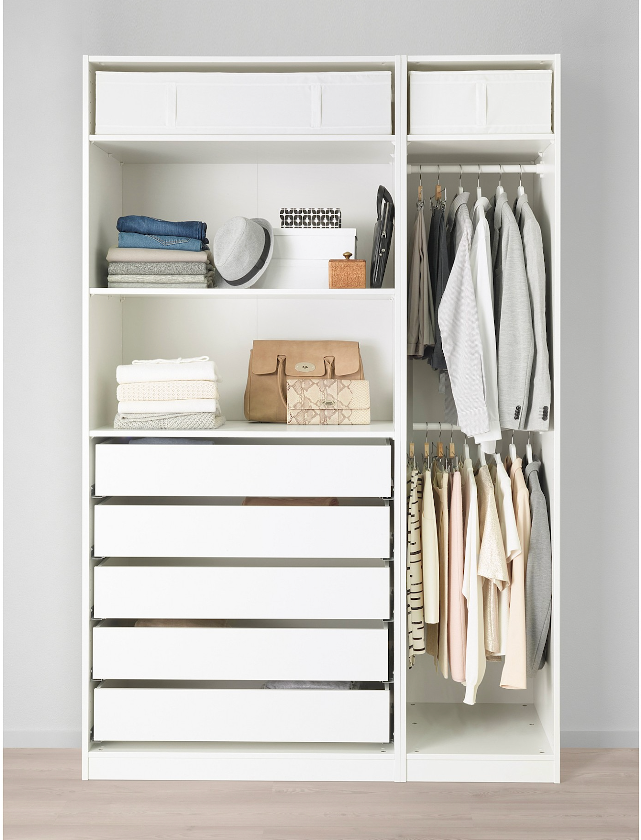 Шкаф Гардероб IKEA PAX (комбинация) с 5 ящиками 150x60x233 см (белый)