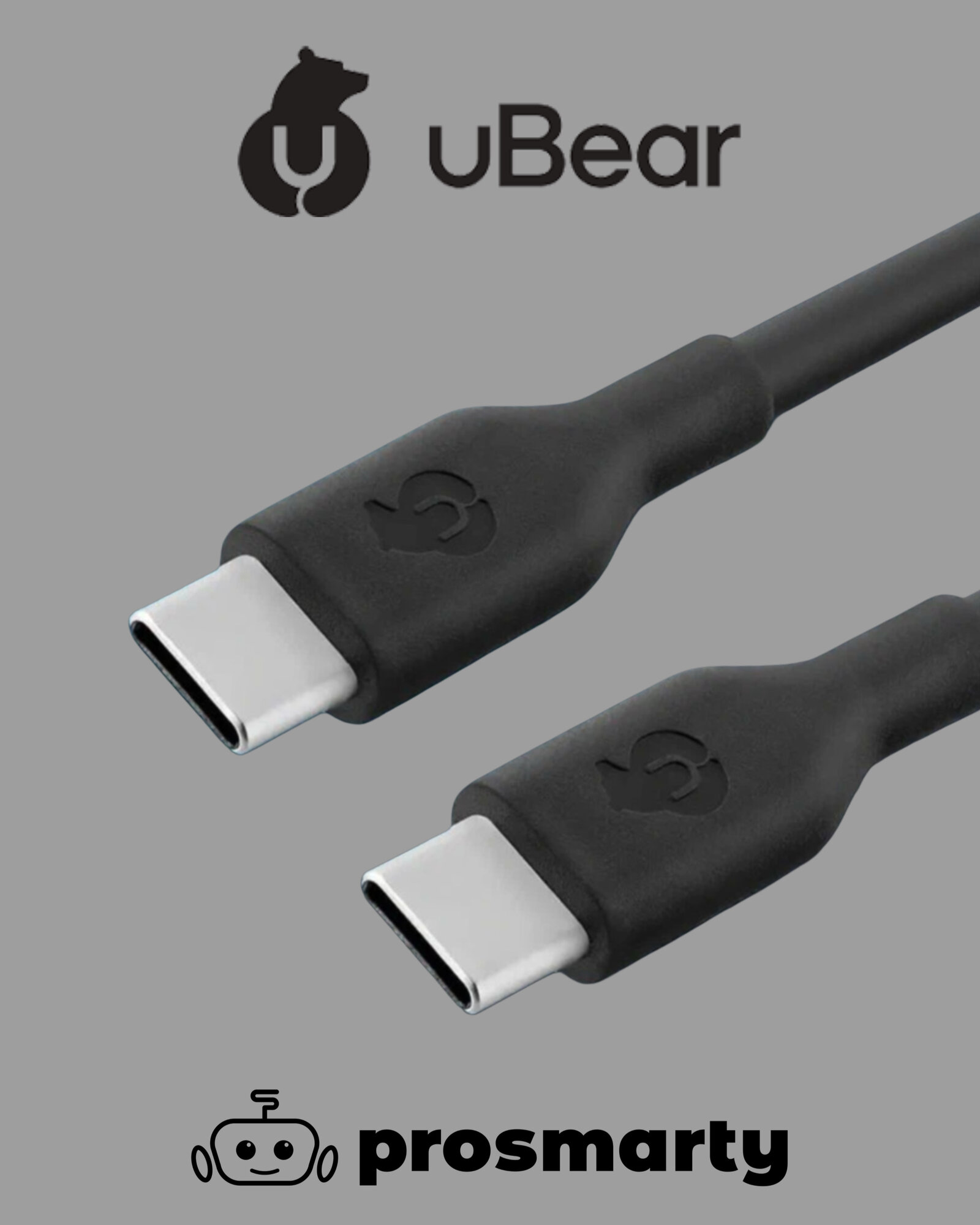 Зарядный кабель uBear Life Cable UCB-C/UCB-C 2м 100w чёрный (DC23BL20LF-CC)