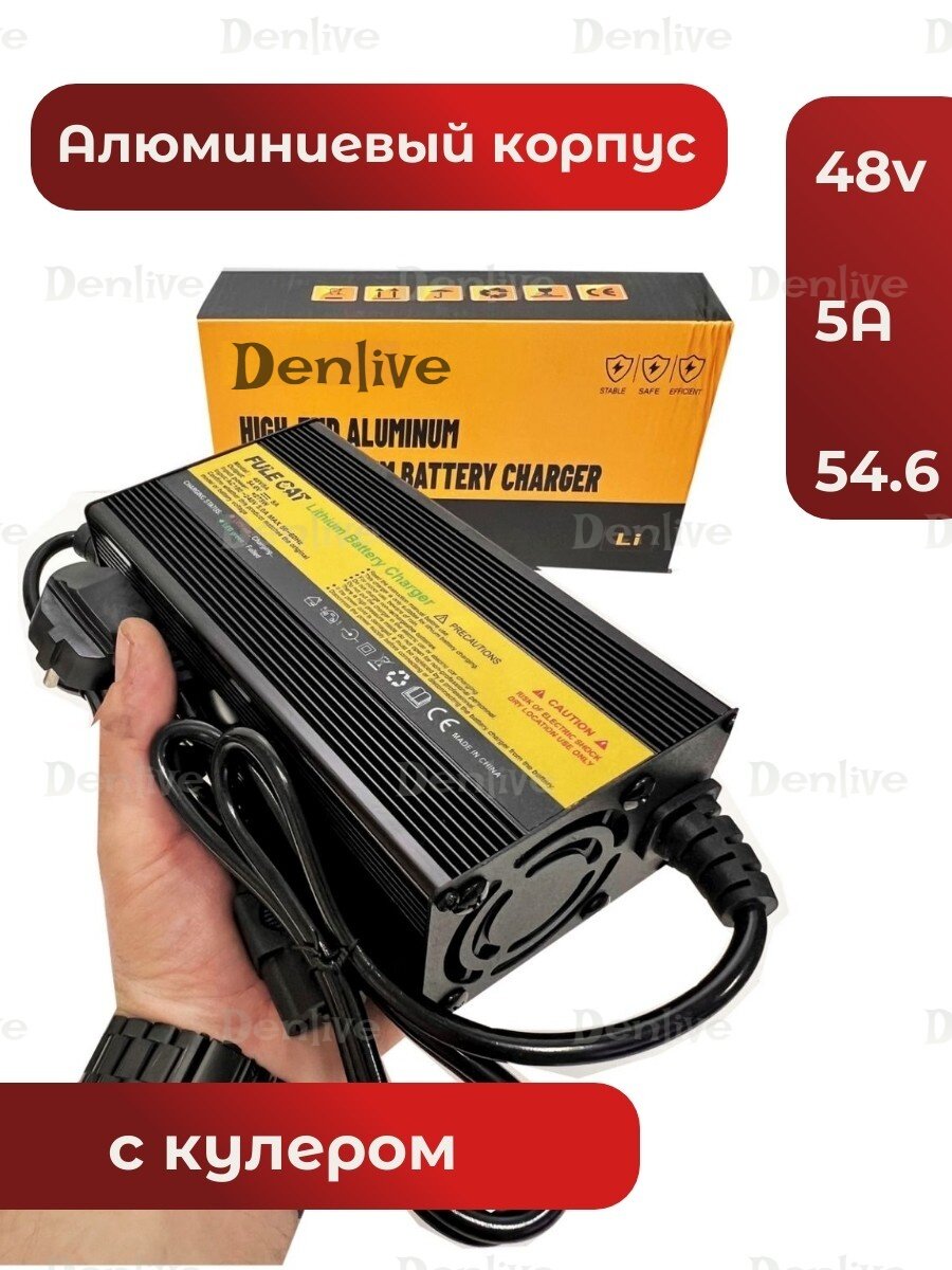 Зарядное устройство (зарядник) 48v (54.6), 5A с разъемом С13 в металлическом (алюминиевом) корпусе