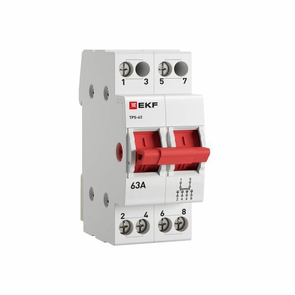 Переключатель EKF трехпозиционный, ТПС-63 2P 63 А