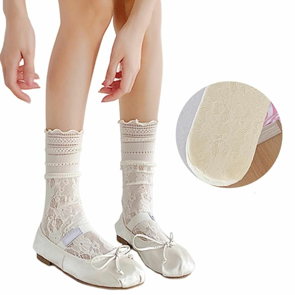 Женские гольфы-лодочки, кружевное платье принцесс с рюшами и оборками на щиколотках