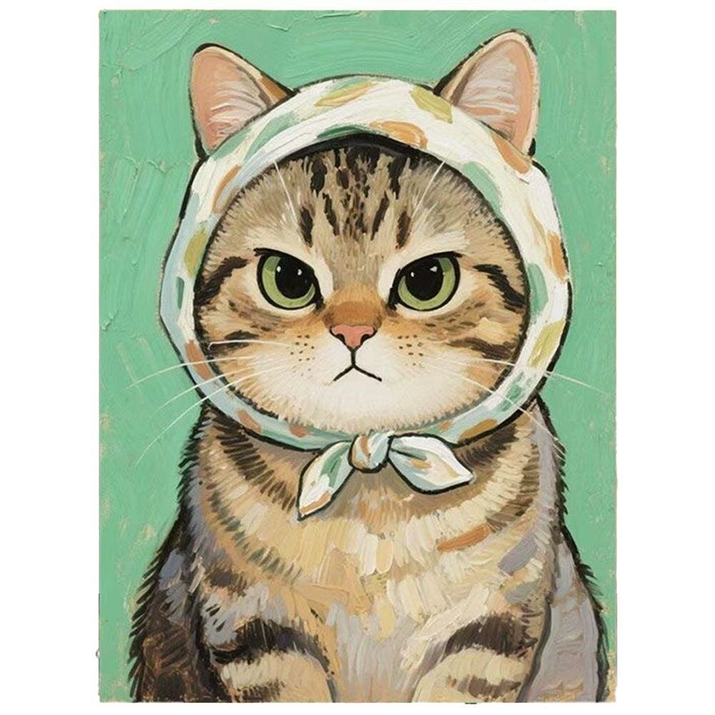 Картина по номерам, холст на подрамнике - Бабушки-коты - Коллаж 30х40см