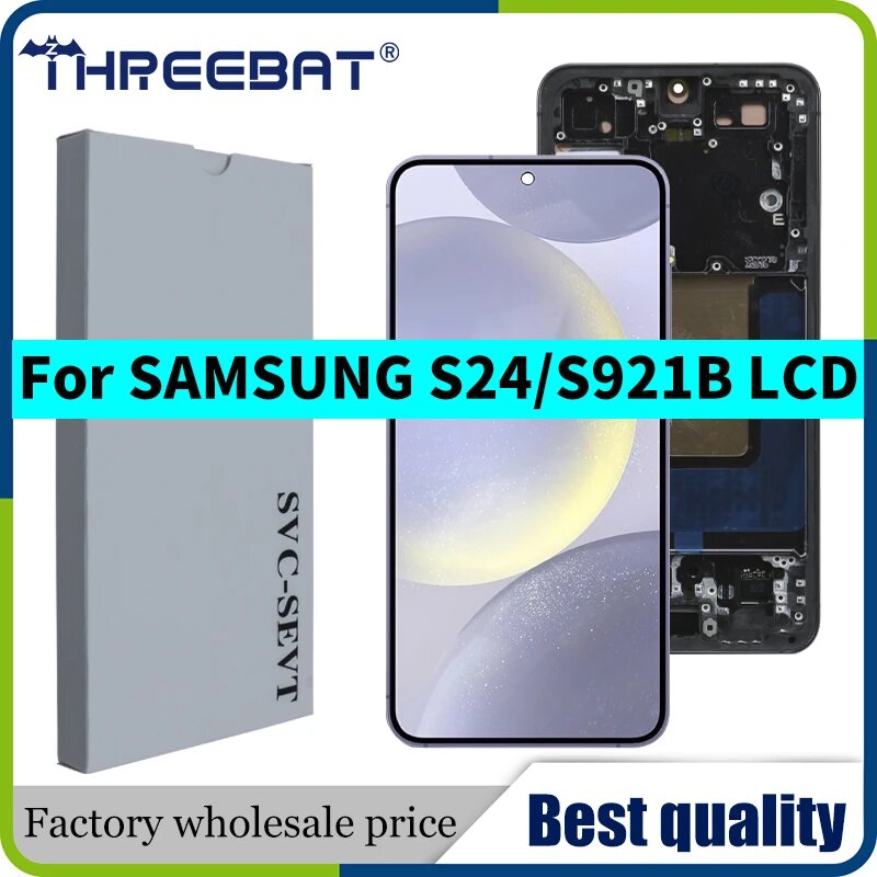 6,2 '120 Гц динамический AMOLED 2X для Samsung S24 LCD S921B S921B/DS S921U Gray With Frame