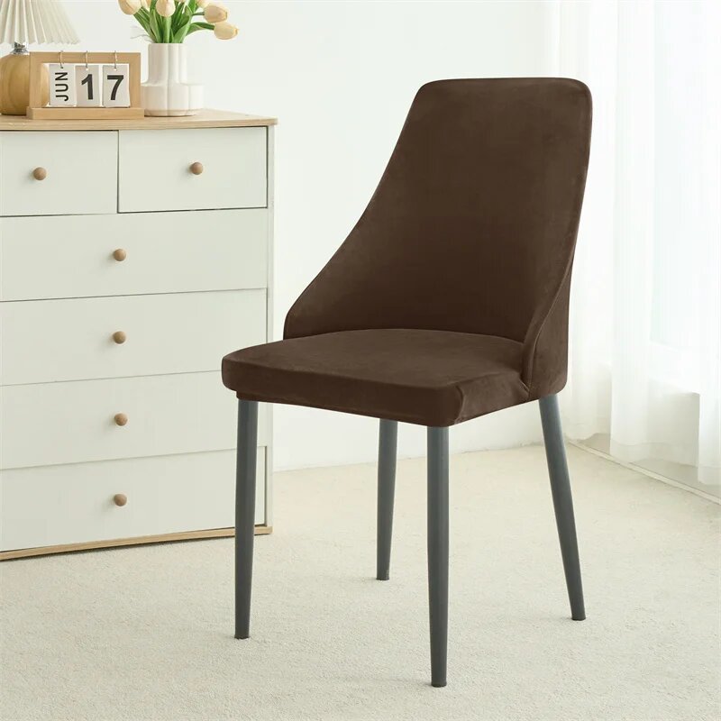 1/2/4/6 шт. бархатные чехлы на стулья, эластичные изогнутые маленькие чехлы на кресла, чехлы на стулья для столовой, для вечеринки, отеля, домашний декор 4pcs Chair Cover, A6