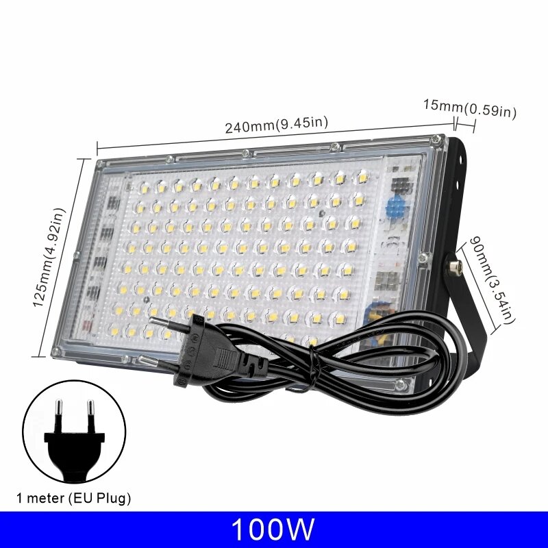 Светодиодный прожектор 100W 220V EU Plug