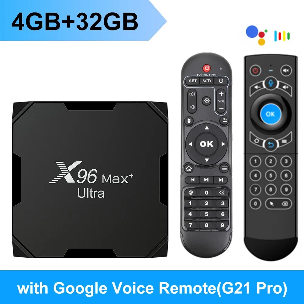 VONTAR X96Max Plus Ultra ТВ-бокс Android 11 4/64 ГБ Европейская вилка (EU Plug), 4G 32G G21