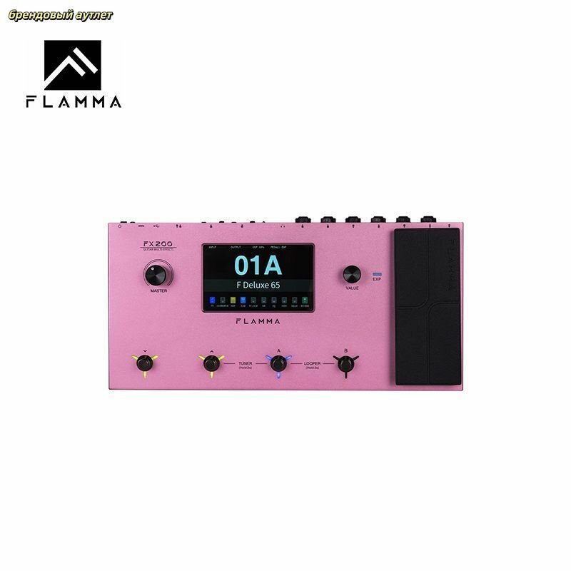 FLAMMA FX200 Гитарная педаль с несколькими эффектами и сенсорным ЖК-экраном 58 моделей предусилителей 30 моделей кабинетов