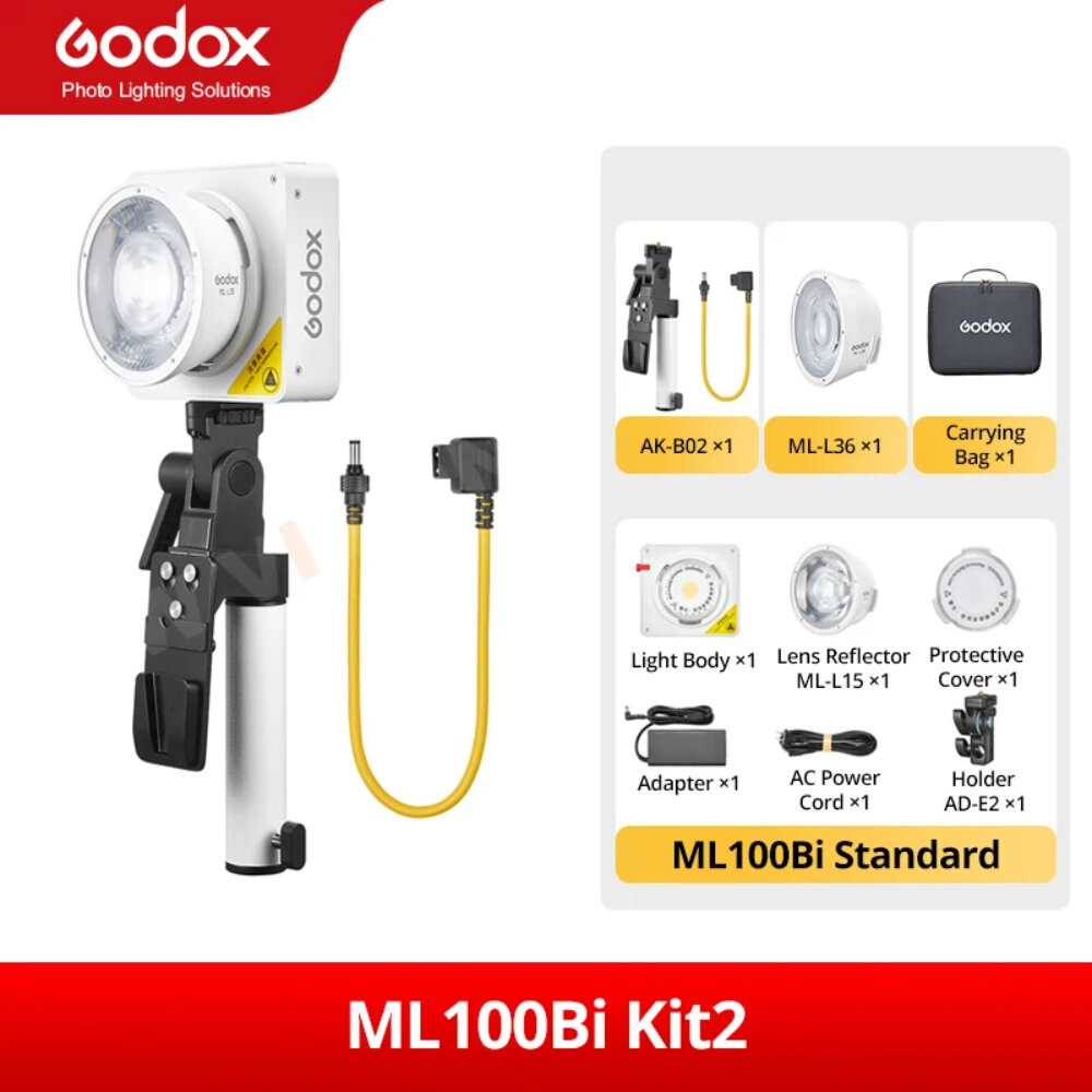 Godox ML100Bi Двухцветные светодиодные видеолампы 120W Application Control Портативные лампы для наружной съемки