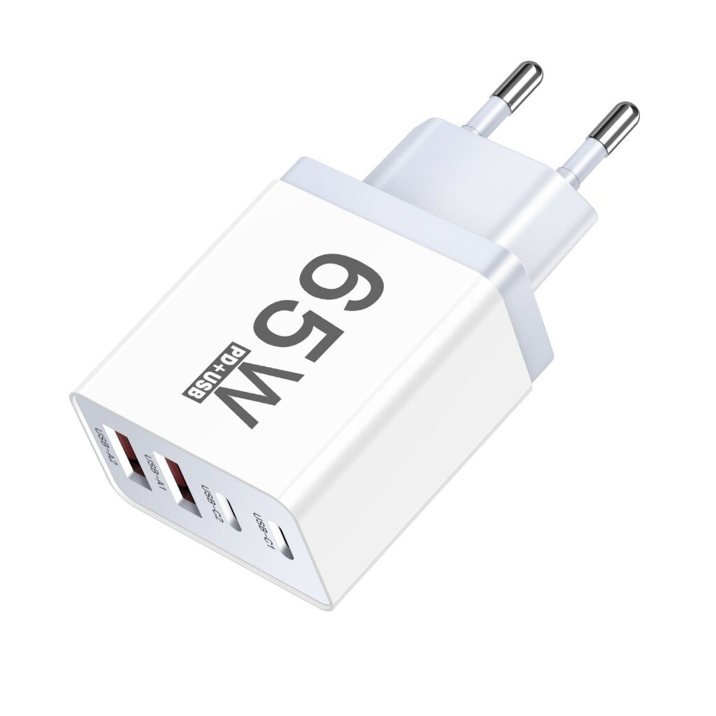 65 Вт Адаптер для быстрой зарядки с различными портами 2 USB C и 2 USB A с динамическим распределением мощности