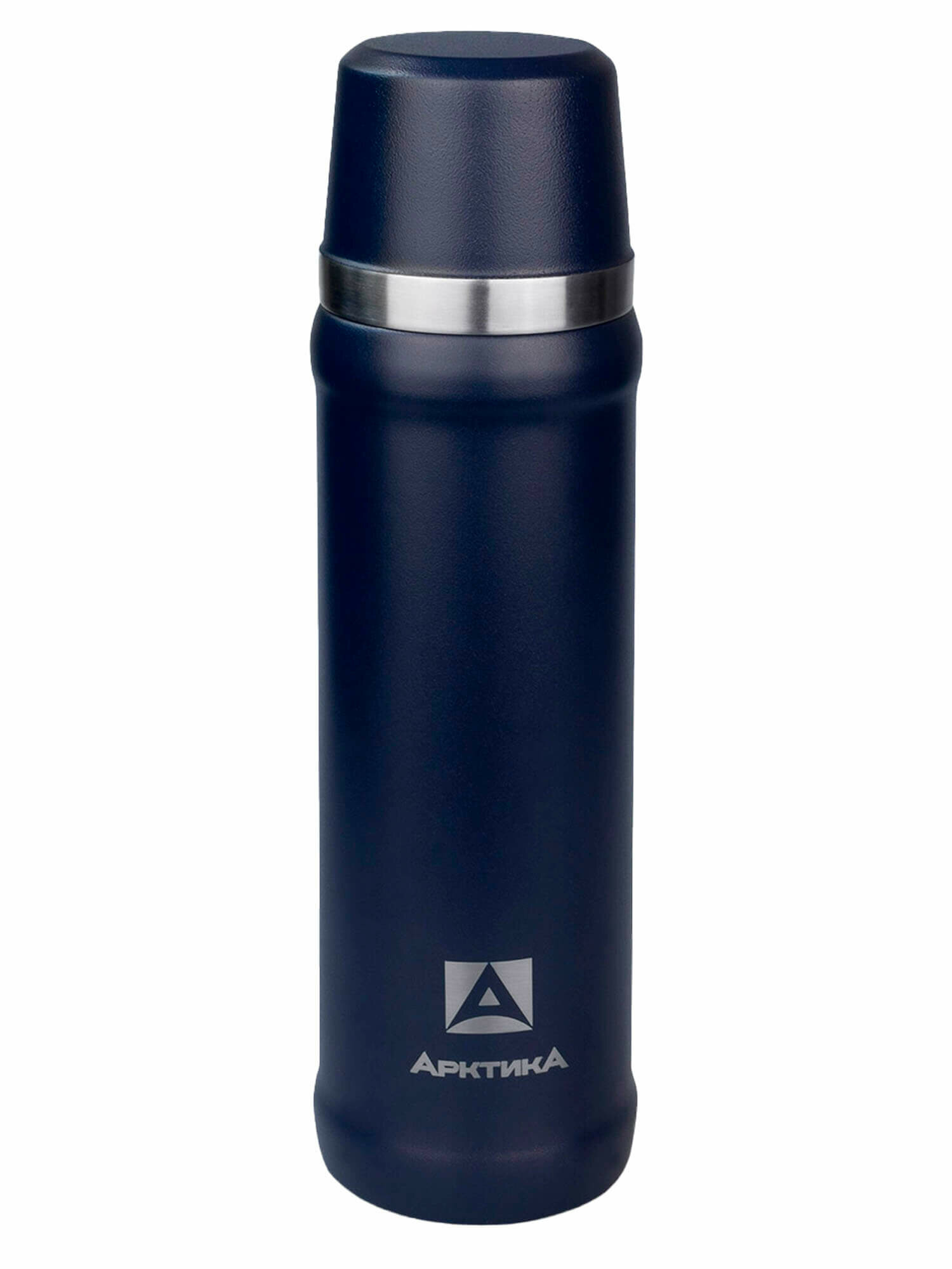 Термос Арктика с узким горлом и пробкой с кнопкой, 0,6 л Синий