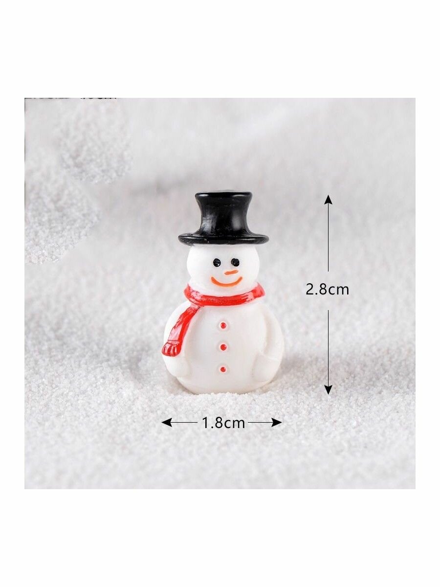 Элегантные мини-фигурки Санта-Клауса и снеговика для новогоднего декора, снеговик в черной шляпе