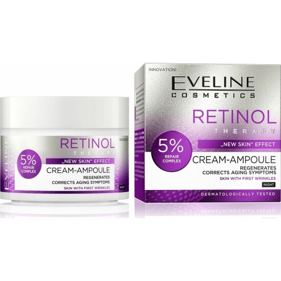 Крем ампула для лица Eveline RETINOL THERAPY с ретинолом ночной 50 мл