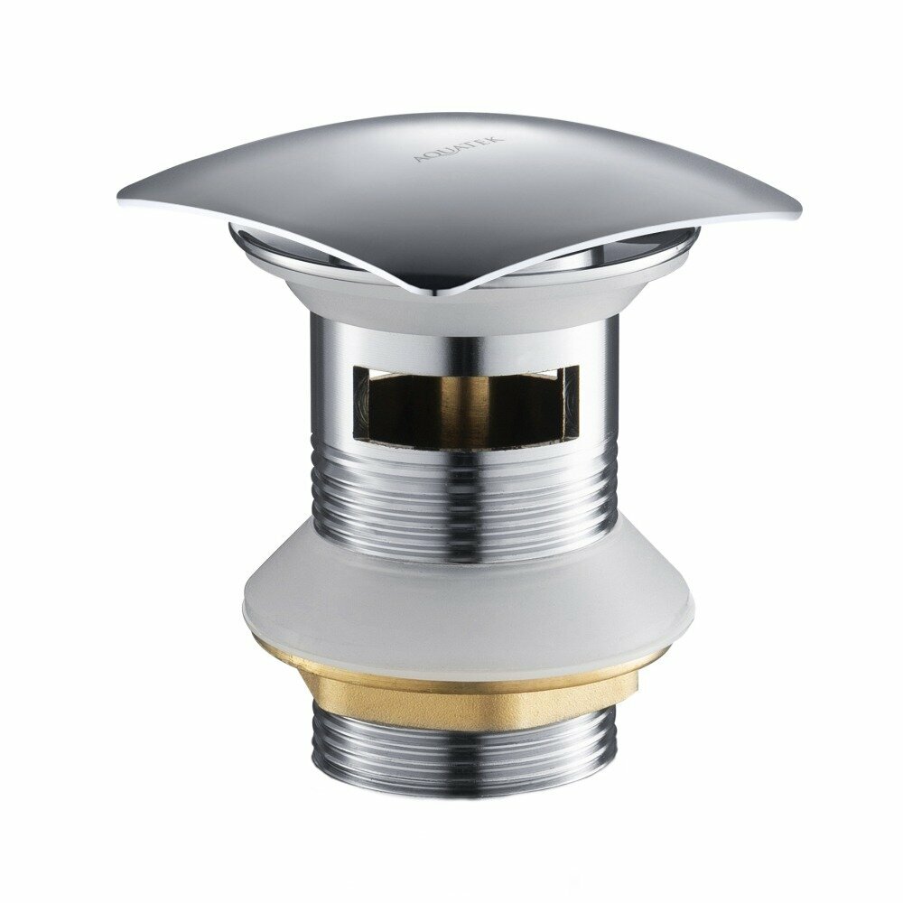 Донный клапан Aquatek AQ6004CR, латунь, хромированный, для раковины