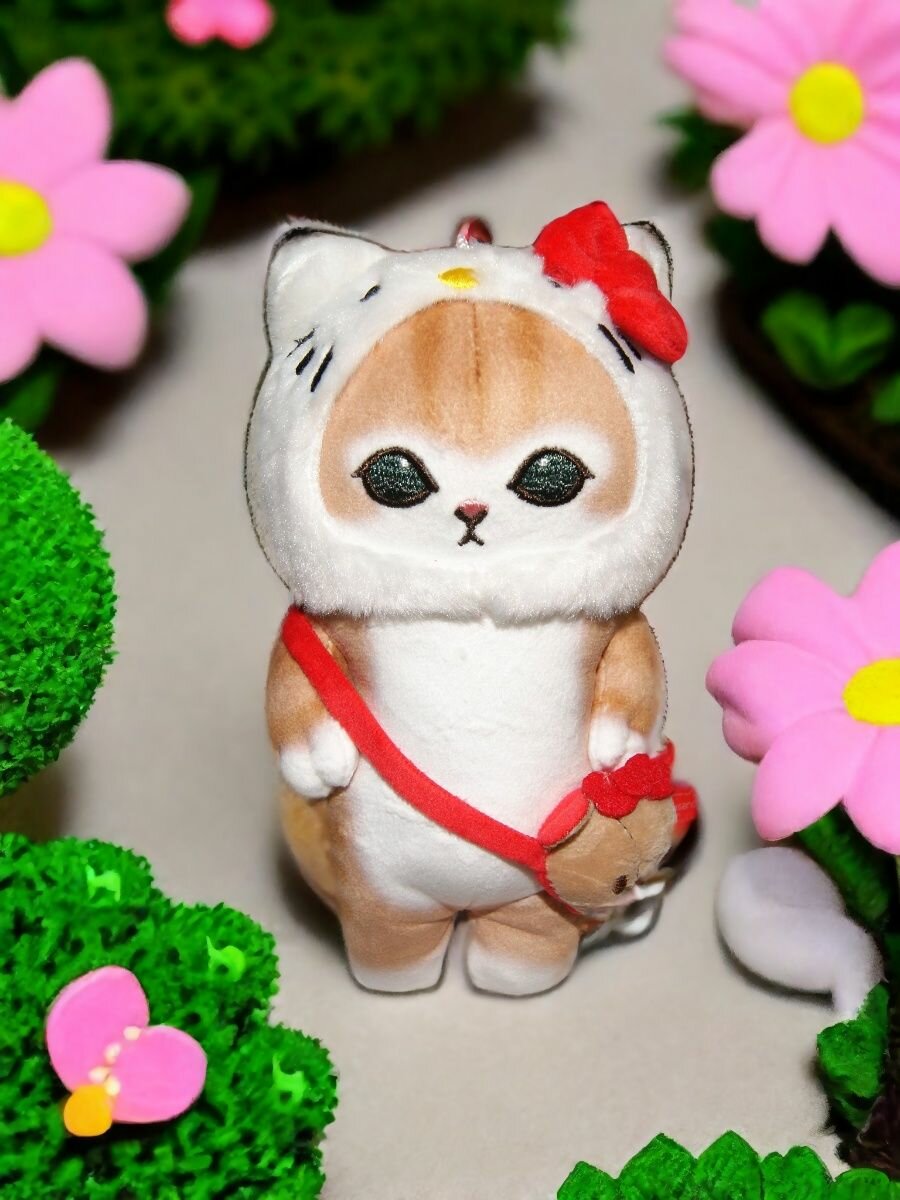 Брелок "Китти" My melody, плюшевый, для девочек, высота 18 см, коричневый