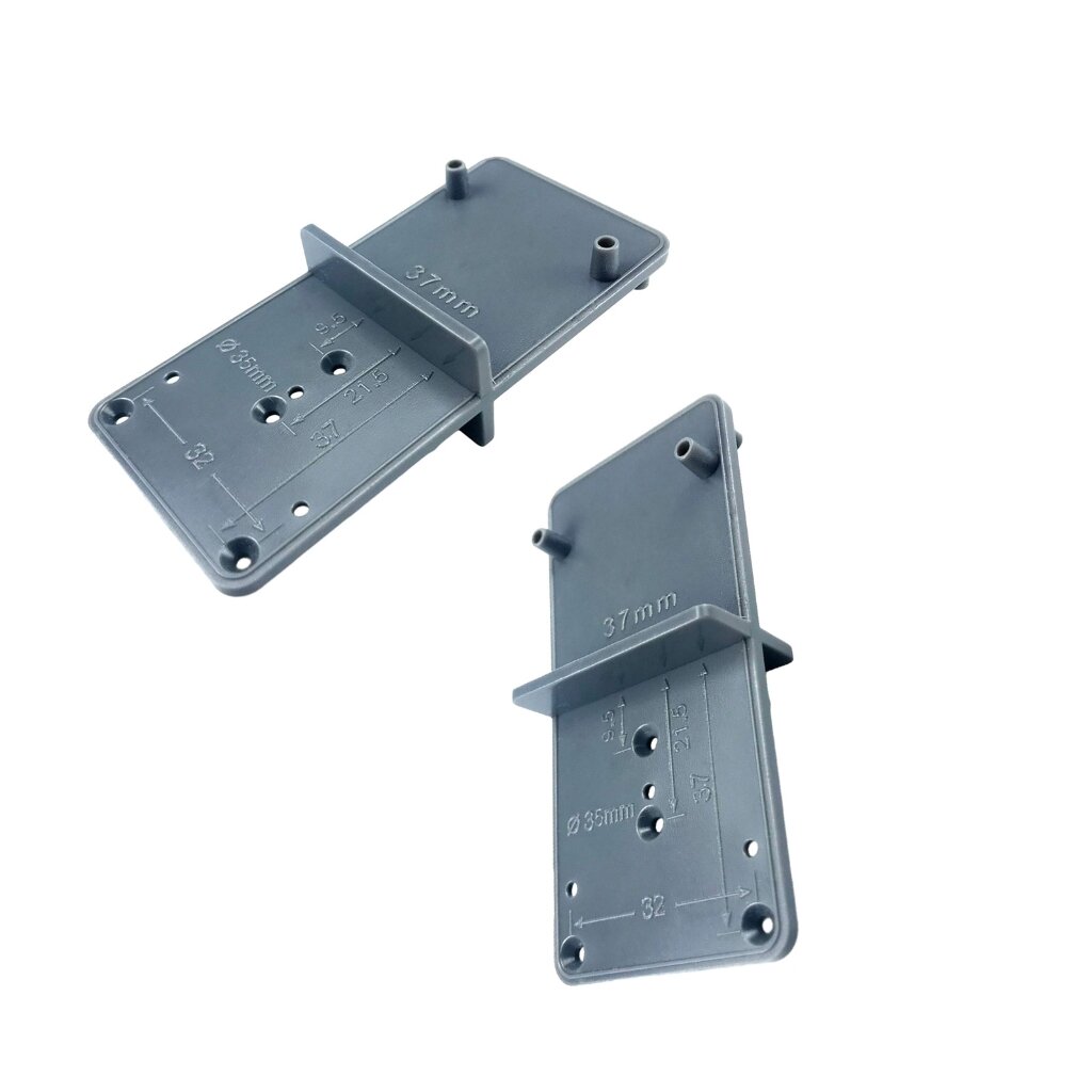 2 комплекта фиксаторов шарнирных отверстий диаметром 35 и 40 мм, серого цвета