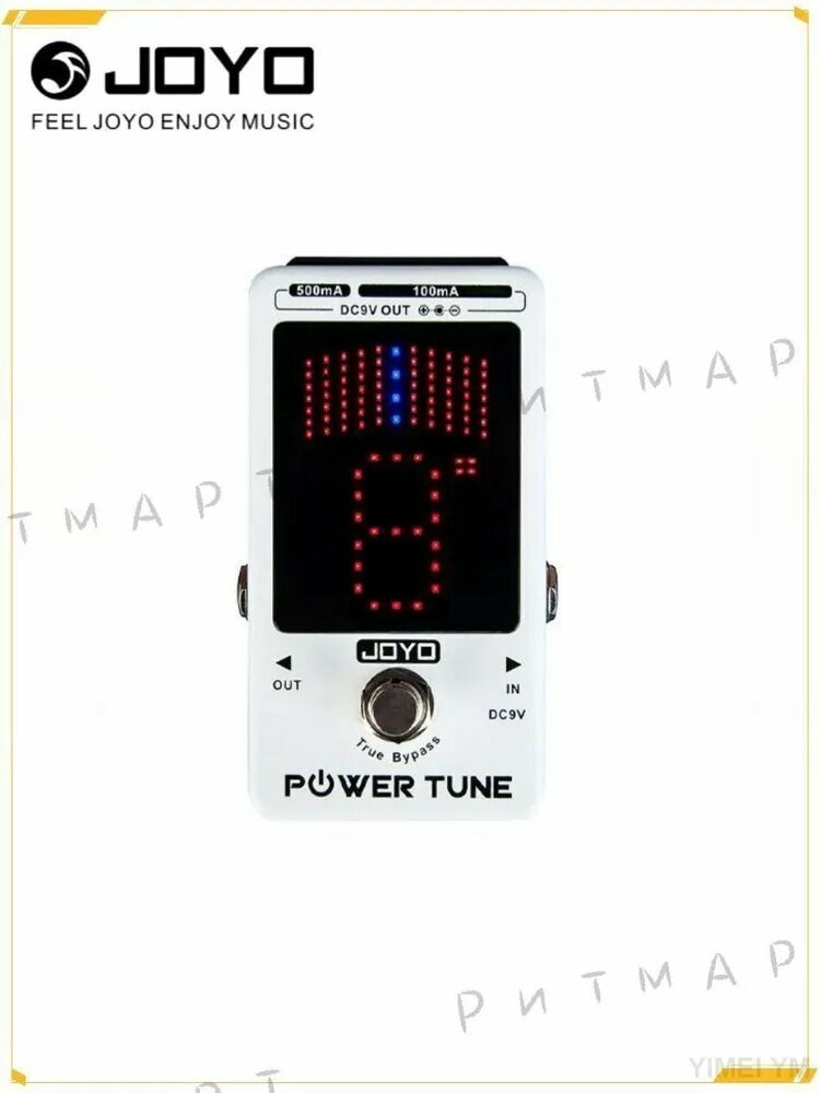 JOYO JF-18R POWER TUNE Гитарный педальный тюнер 2 в 1 Гитарный тюнер Power и True Bypass Tuner