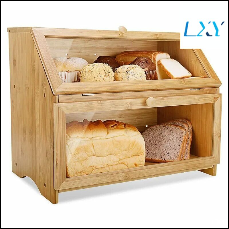 Хлебница Anderlen, из дуба, с крышкой, тёмно-коричневая, 39х25х32 см