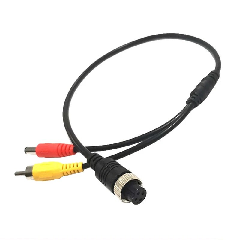 Авиационный адаптер M12 4Pin RCA/BNC 12/24В M12 Fe to RCA Male