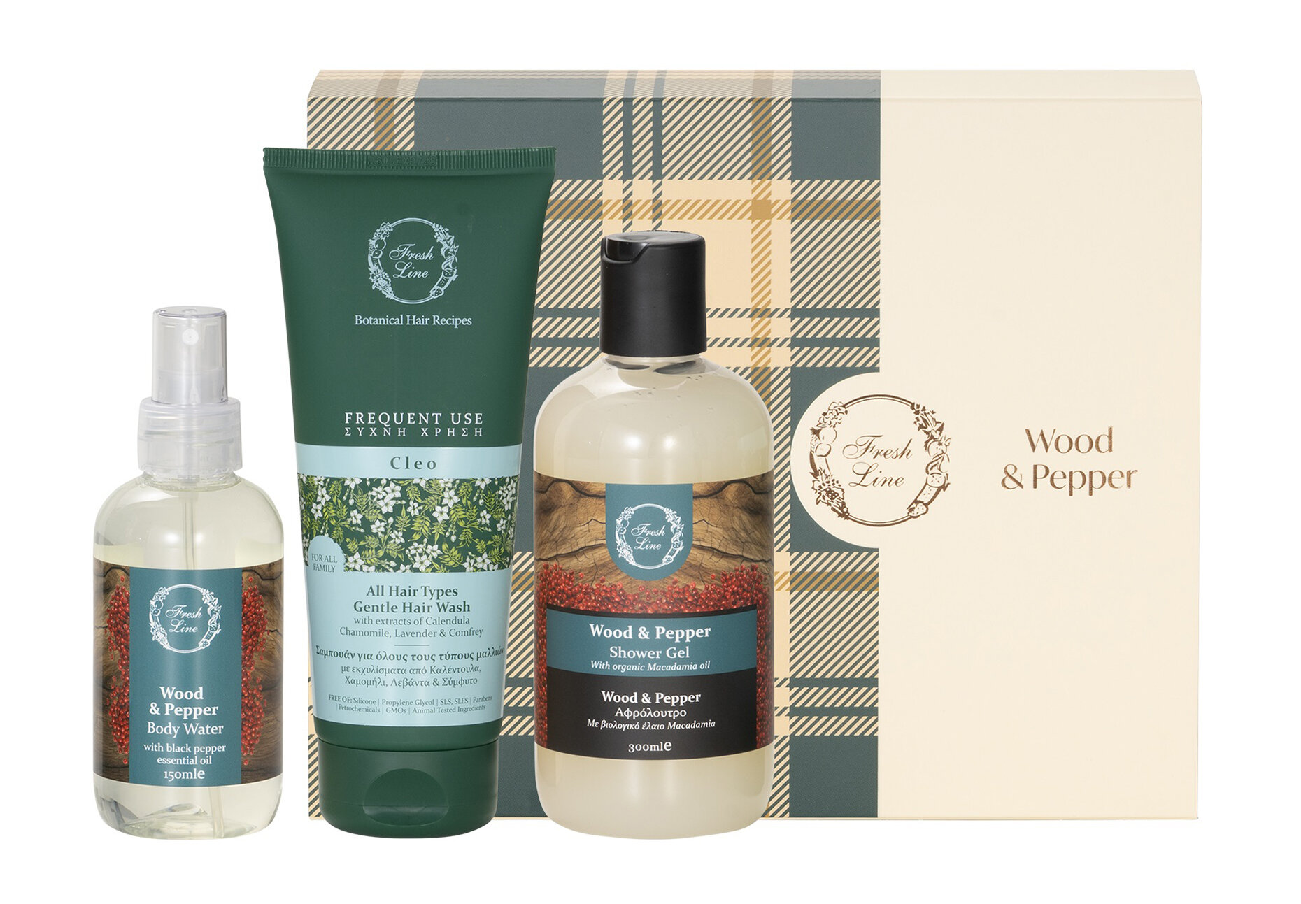 Fresh Line Wood & Pepper Hair & Body Care Set Набор для ухода за телом и волосами с ароматом сандала и перца