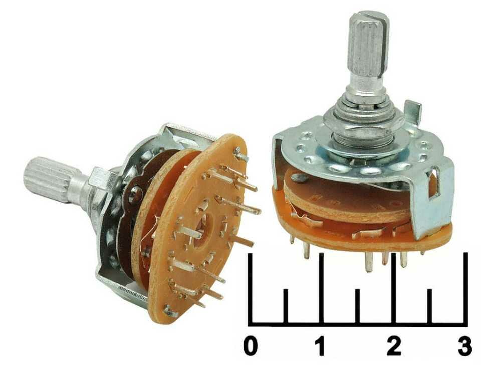 Переключатель галетный SR25 5 положений 2 полюса (S1241)